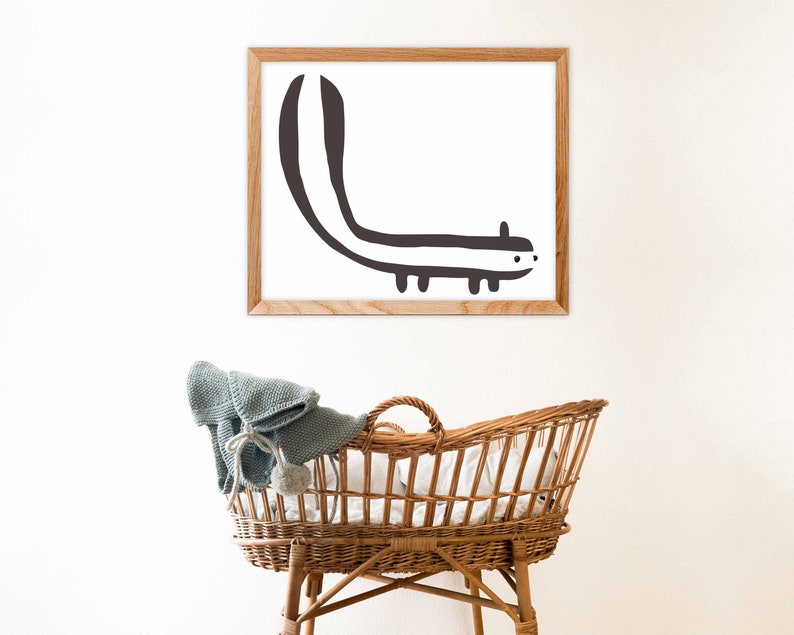 Skunk Poster, Printable Skunk Print, Nursery Print, Nuersery Decor ...