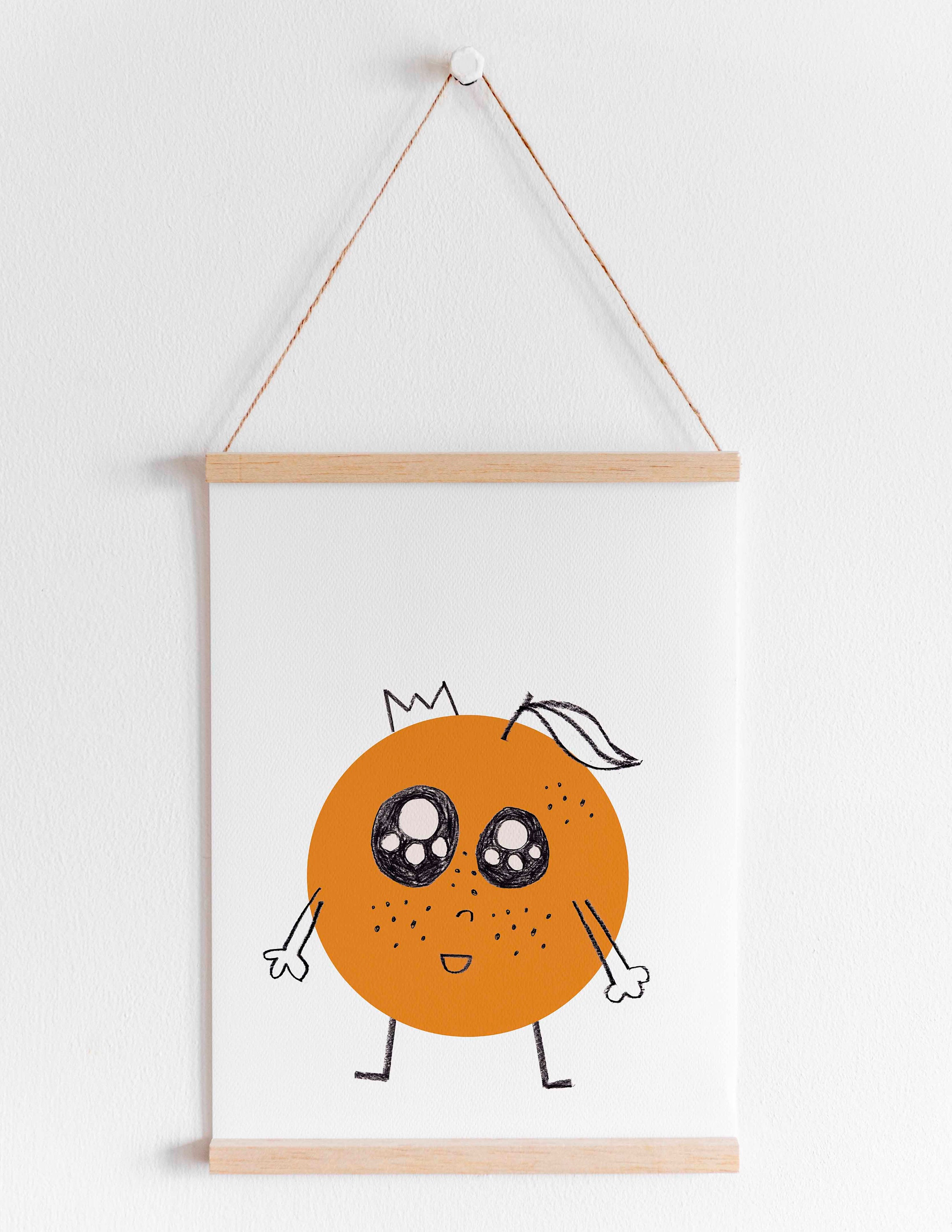 Burnt Orange Tangerine Print Nursery, Kids Funny Illustration, Funny ...