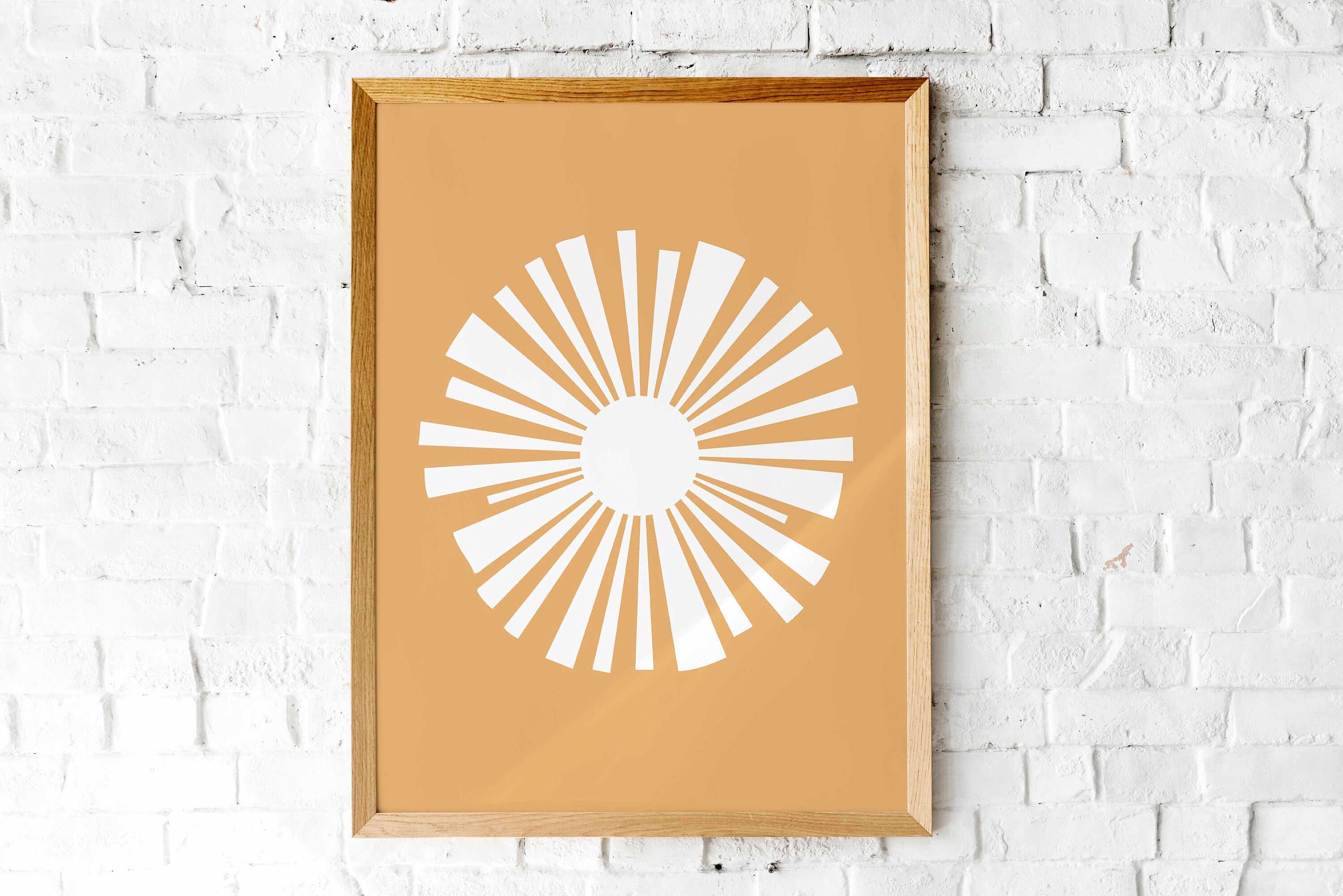 Vintage Golden Sun Rays, Sun Rays Art Print, Sun Retro Print, Sun ...