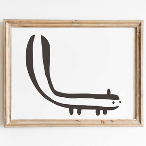 Skunk Poster, Printable Skunk Print, Nursery Print, Nuersery Decor ...