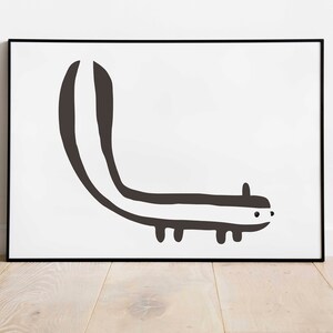 Skunk Poster, Printable Skunk Print, Nursery Print, Nuersery Decor ...