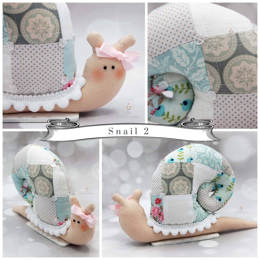PATCHWORK TILDA SNAIL | 2 Choices | Sequin Details, Patchwork, Plush ...