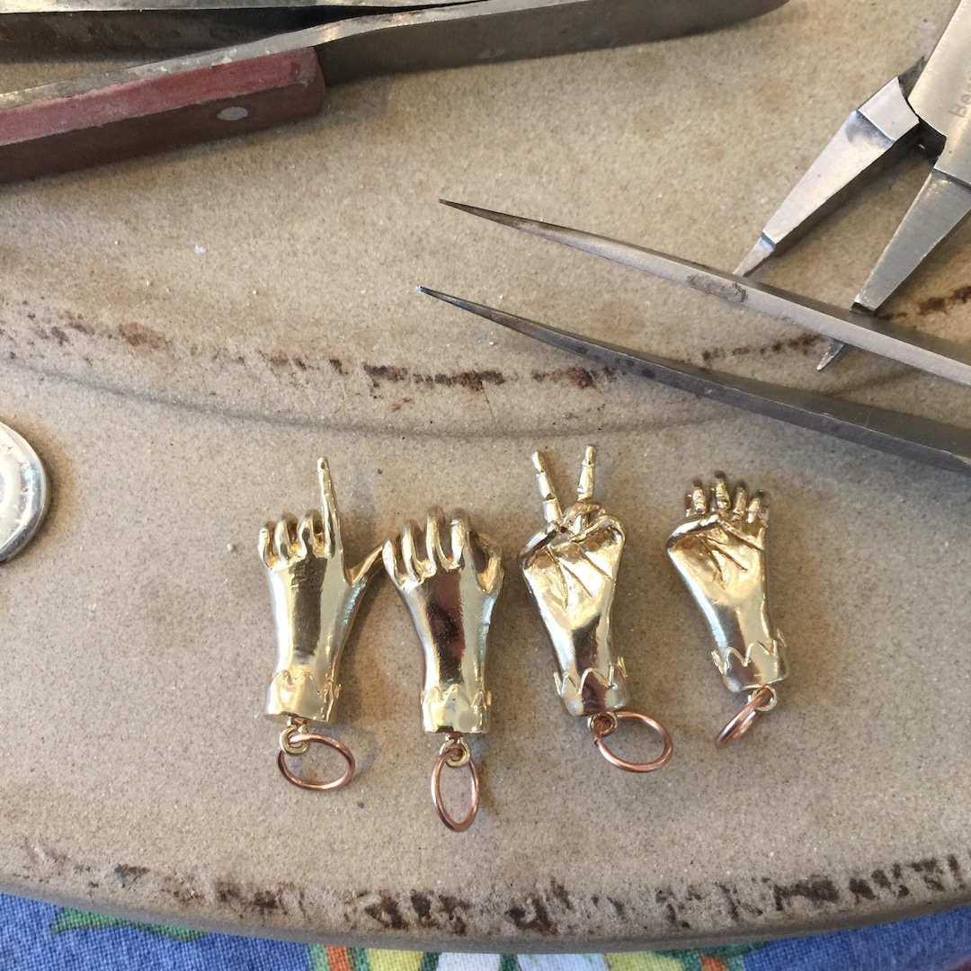 One 10k Gold ASL American Sign Language Hand - Etsy