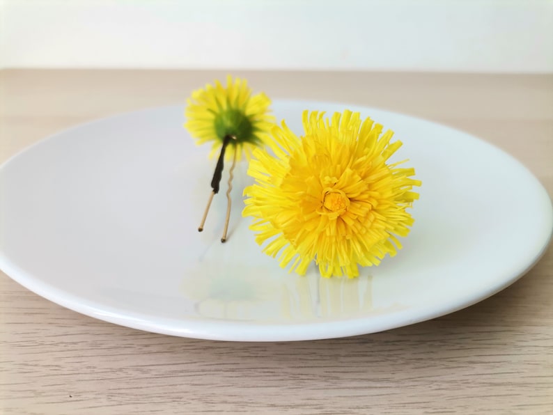 Dandelion Hair Pin, Hair Accessories, Made of Air Dry Polymer Clay ...