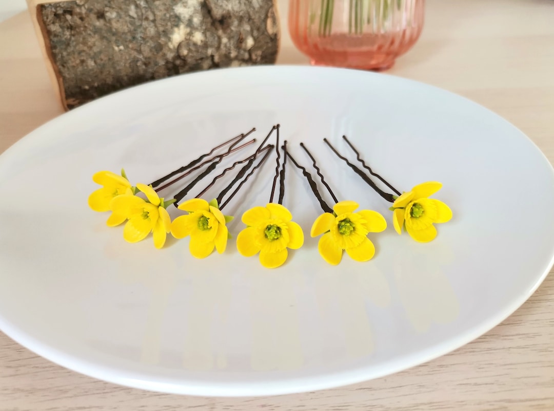 Buttercup Hair Pin, Yellow Buttercups, Wildflowers, Hair Accessories ...