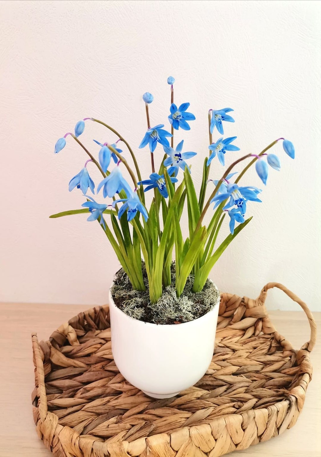 Handmade Bluebell Flowers , Real Touch Bluebells, Made of Air Dry ...