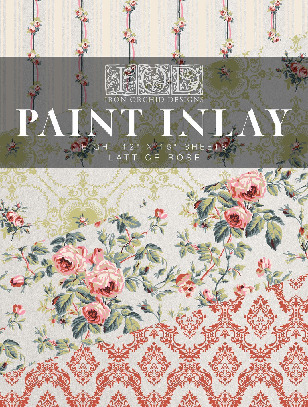 Lattice Rose IOD Paint Inlay 12X16 Pad™ - Etsy