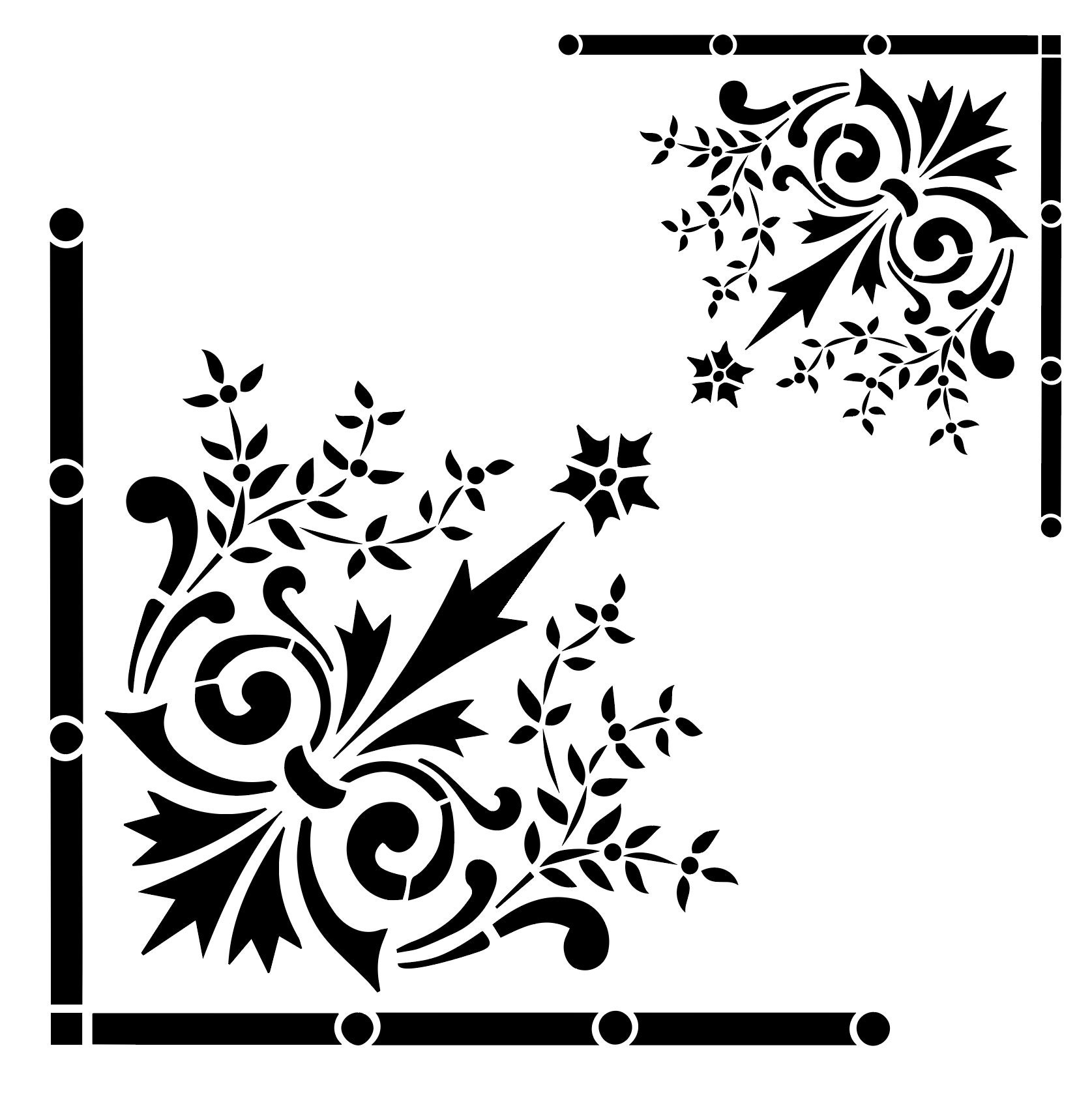Vintage Corners Stencils - Etsy