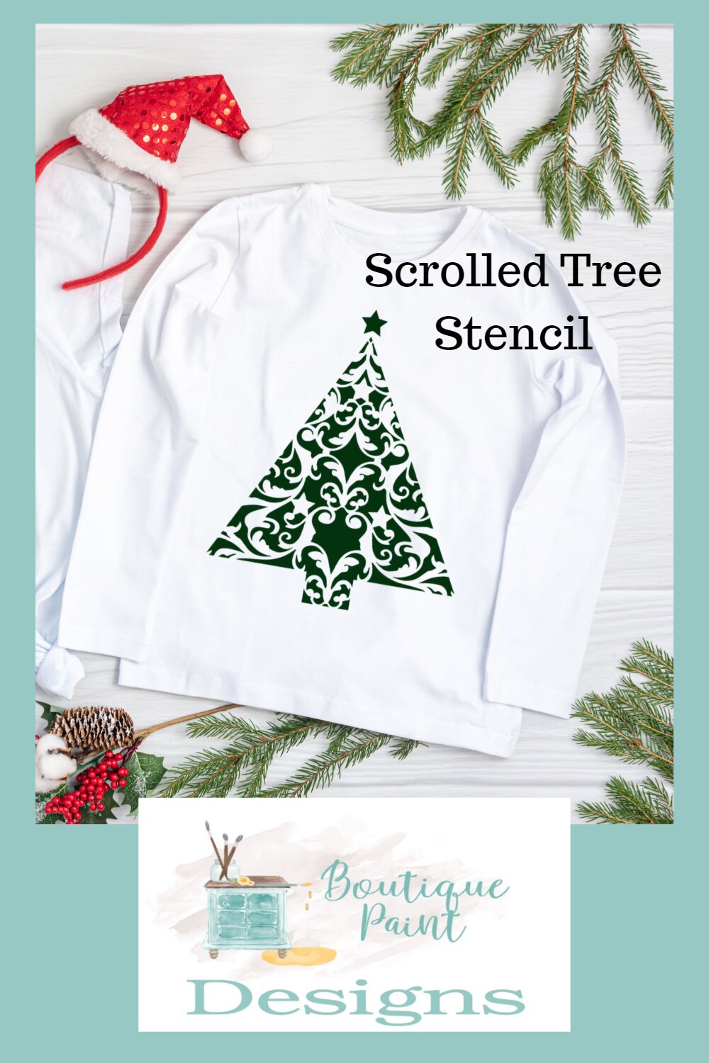 Scrolled Tree Stencil - Etsy