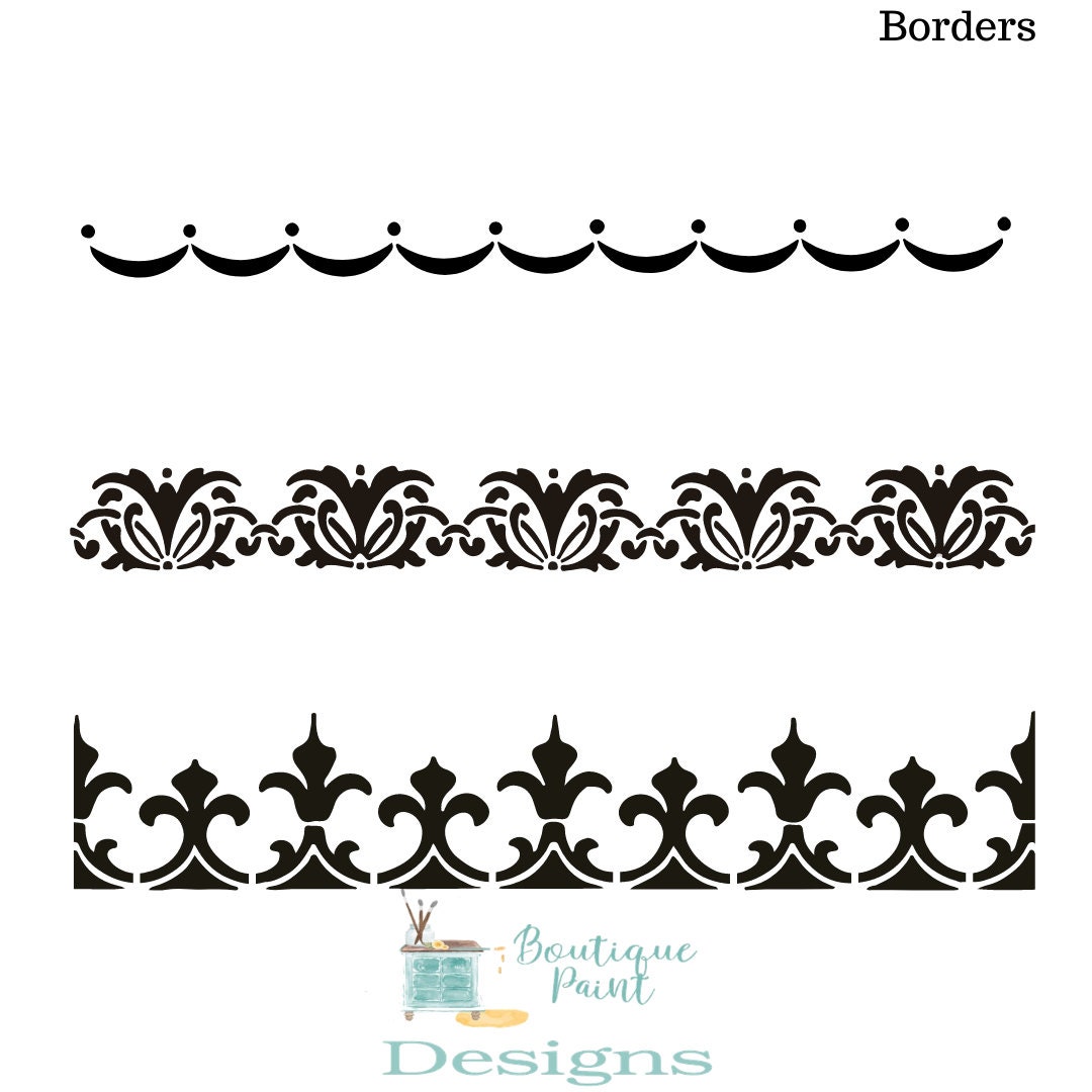 Borders Stencil | Etsy