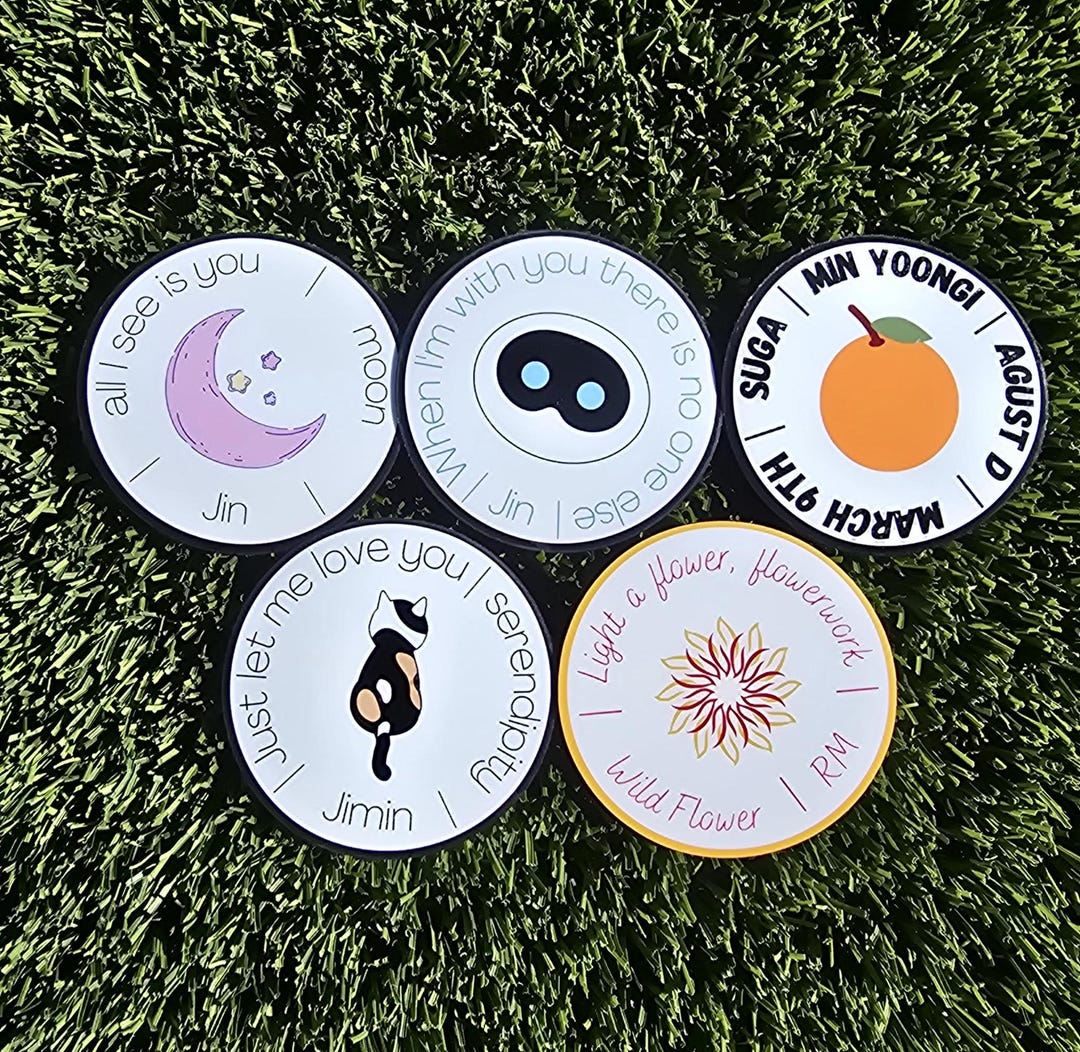 BTS Member Circle Stickers | Waterproof Vinyl Stickers | Perfect for ...