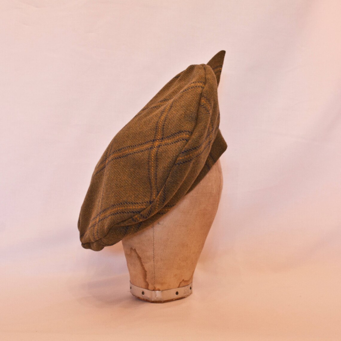 Handmade British Green Tweed Vintage 1940's Style Oversized Beret - Etsy