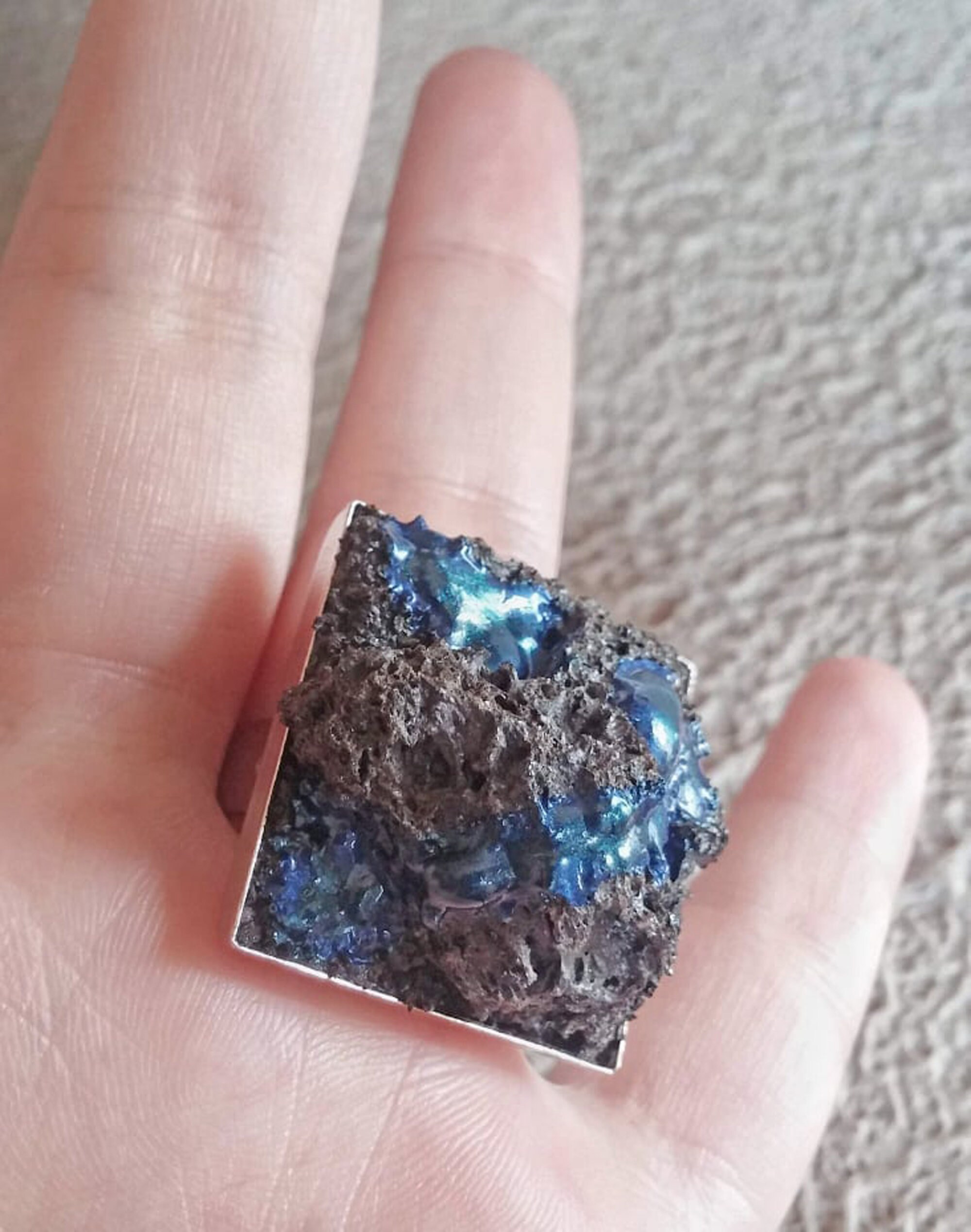 Lava Rock Ring Made in Real Lava Stone From Etna's Volcanism 2013 - Etsy UK