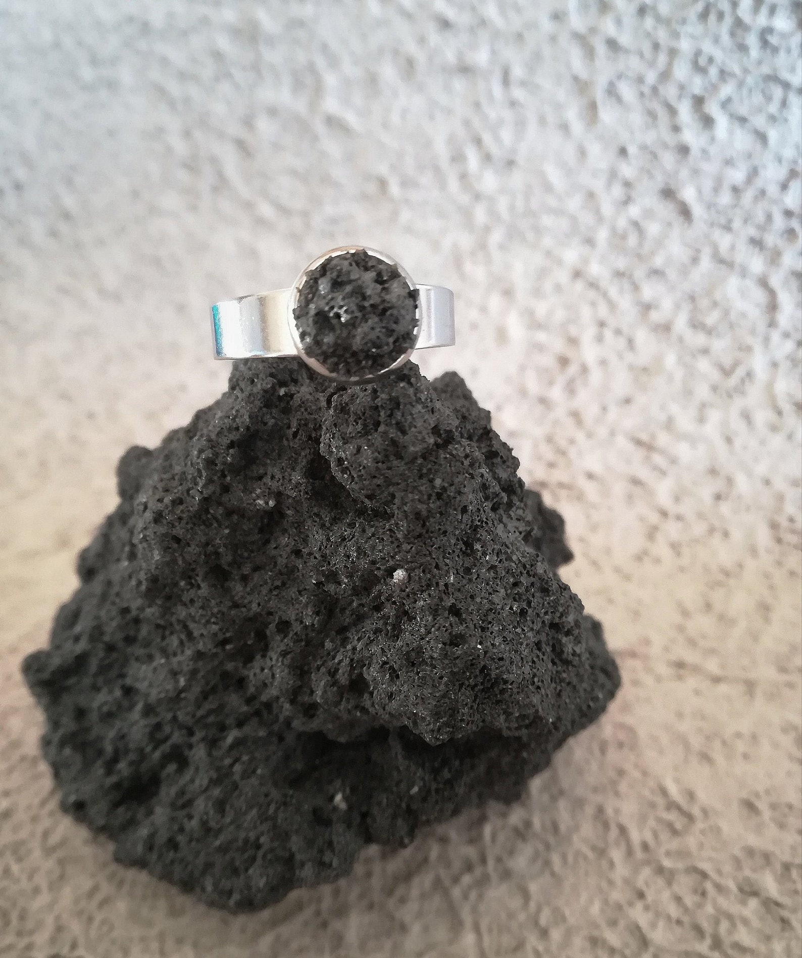 Lava Stone Ring With a Real Lapillo From Vulcano Etna Eruption - Etsy