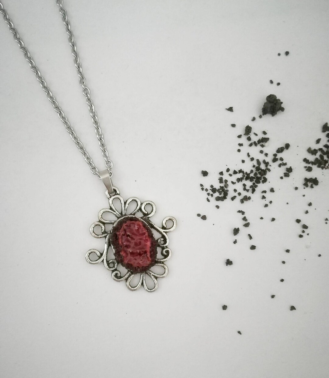 Red Necklace, Necklace Red Stone, Red Necklace and Earrings, Gothic ...