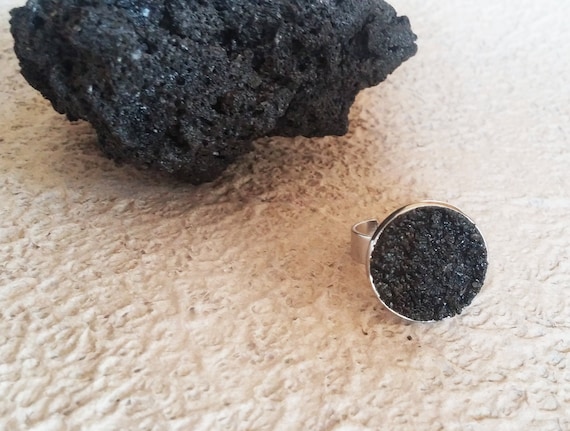 Lava rock ring in real lava stone fragment from Etna raw | Etsy