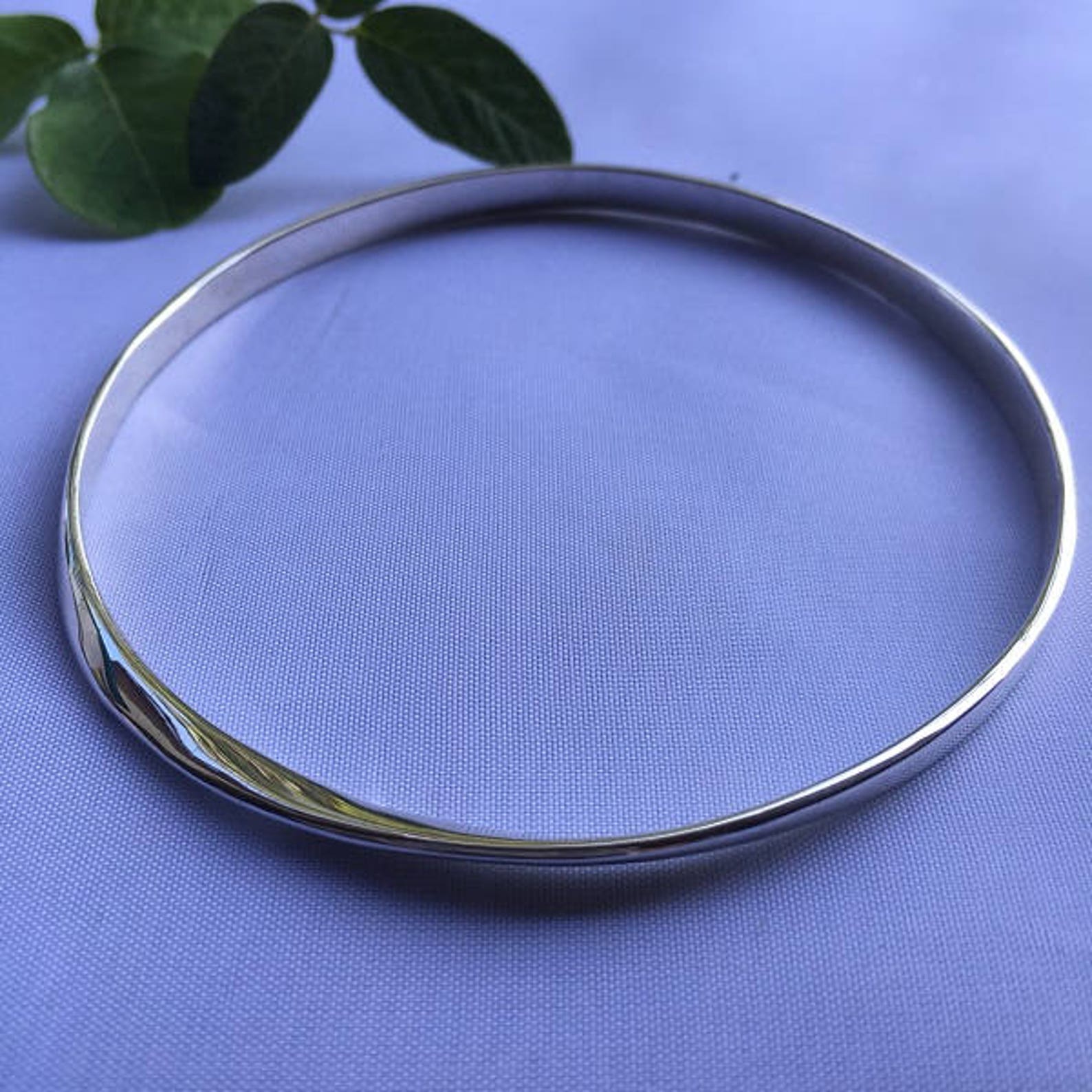 Mobius Silver LARGE Bangle Bracelet Mobius Bangle Bracelet - Etsy