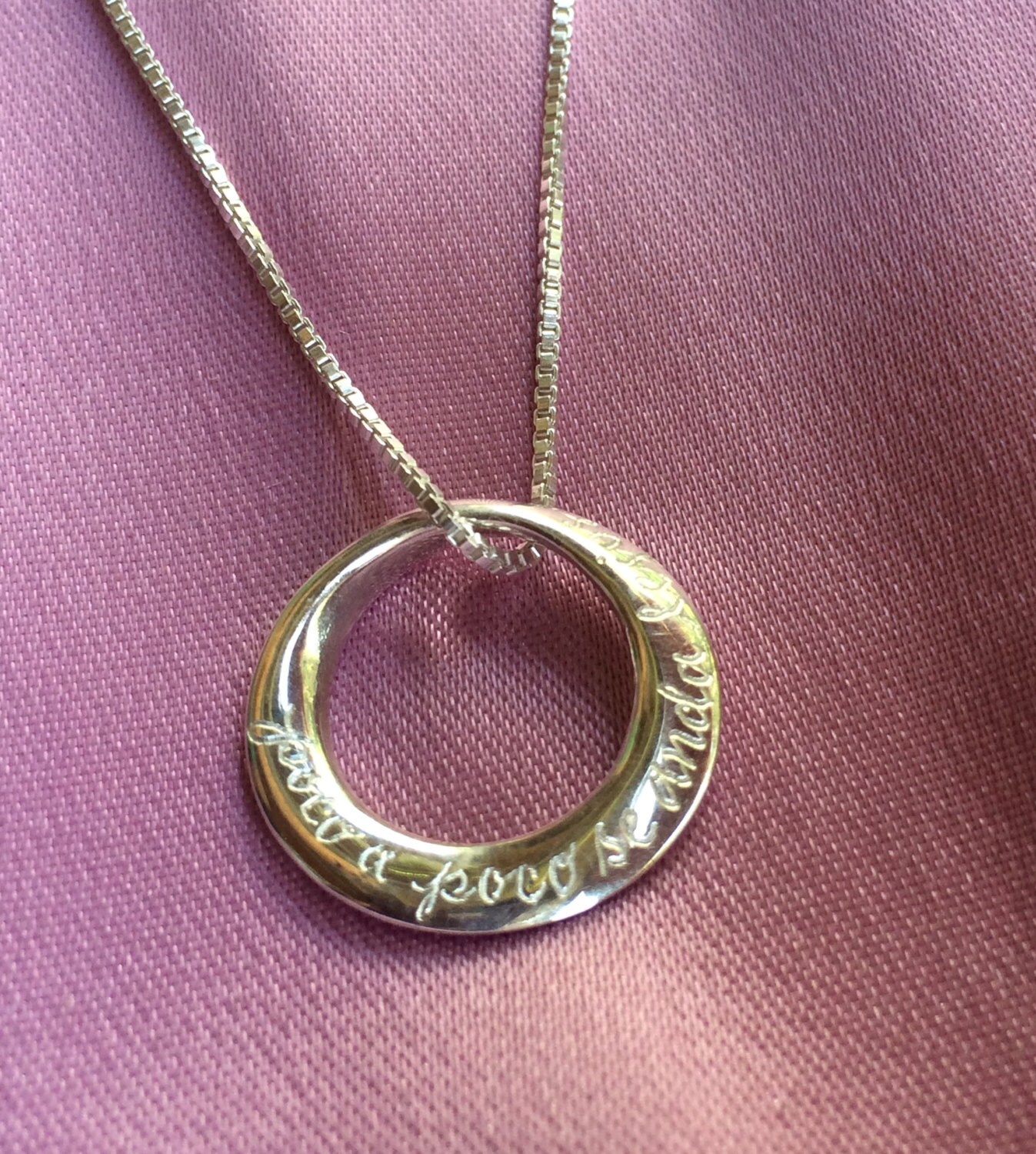 Mobius Silver CIRCLE Pendant, Sterling Silver Circle Symbol, Popular ...