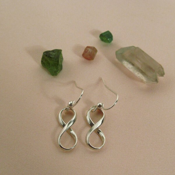 Mobius Silver SMALL INFINITY Earrings Dangling Infinity - Etsy