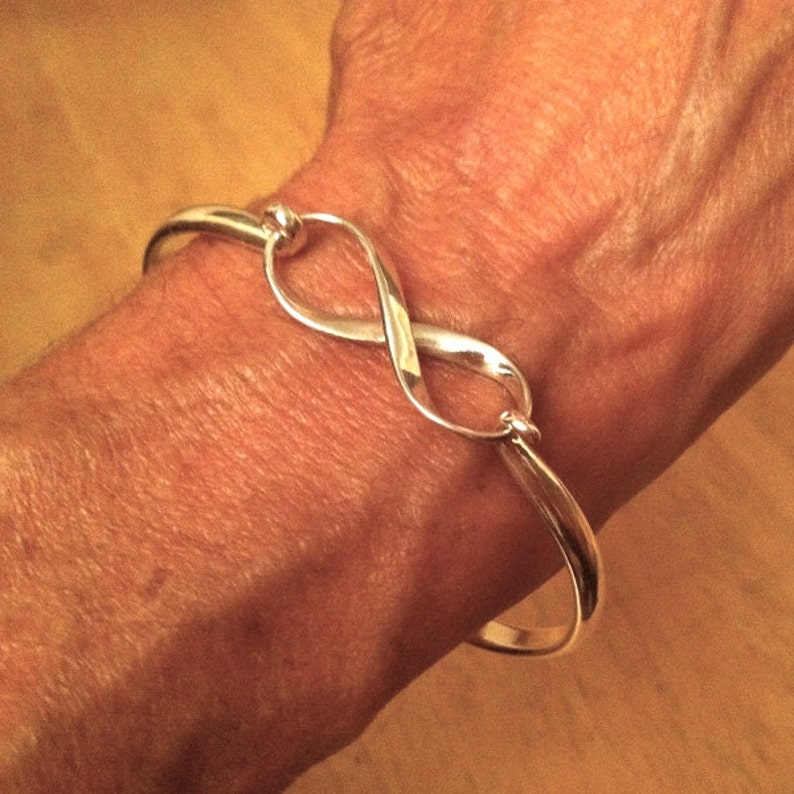 Mobius Silver INFINITY Cuff Bracelet, Infinity Symbol Bracelet, Womens Infinity Bracelet ...