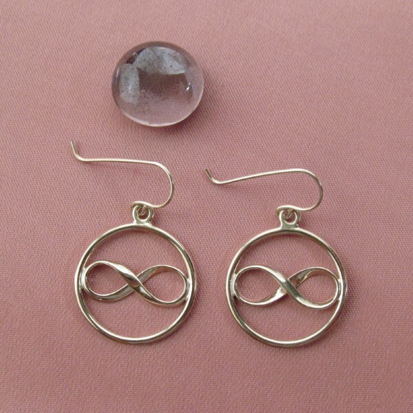 Mobius Silver LARGE INFINITY in CIRCLE Earrings, Large Circle Earrings ...