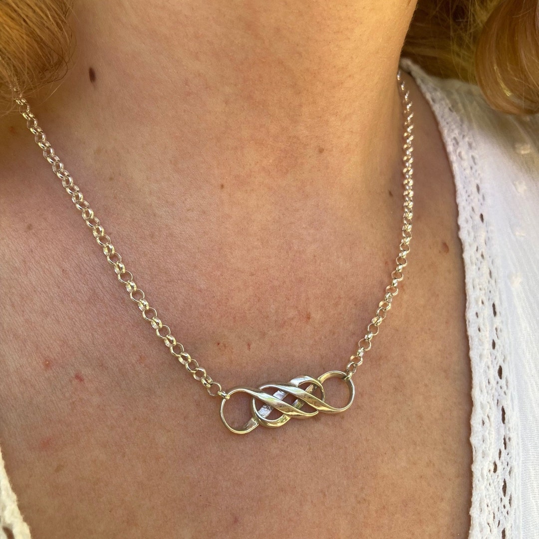Mobius Silver DOUBLE INFINITY Necklace, Double Infinity Symbol ...