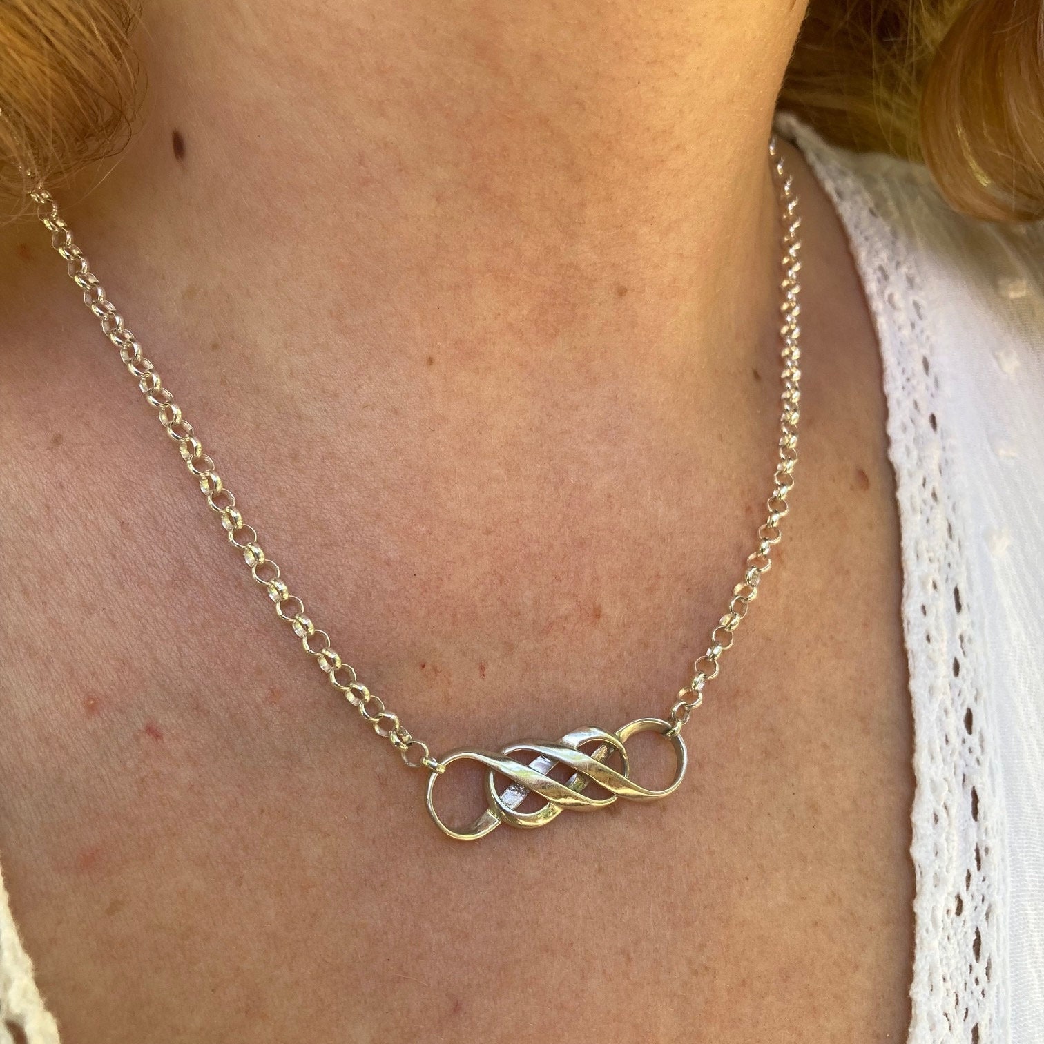 Mobius Silver DOUBLE INFINITY Necklace, Double Infinity Symbol ...