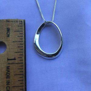 Mobius Silver LARGE OVAL Pendant, Mobius Strip, Men/women Mobius ...