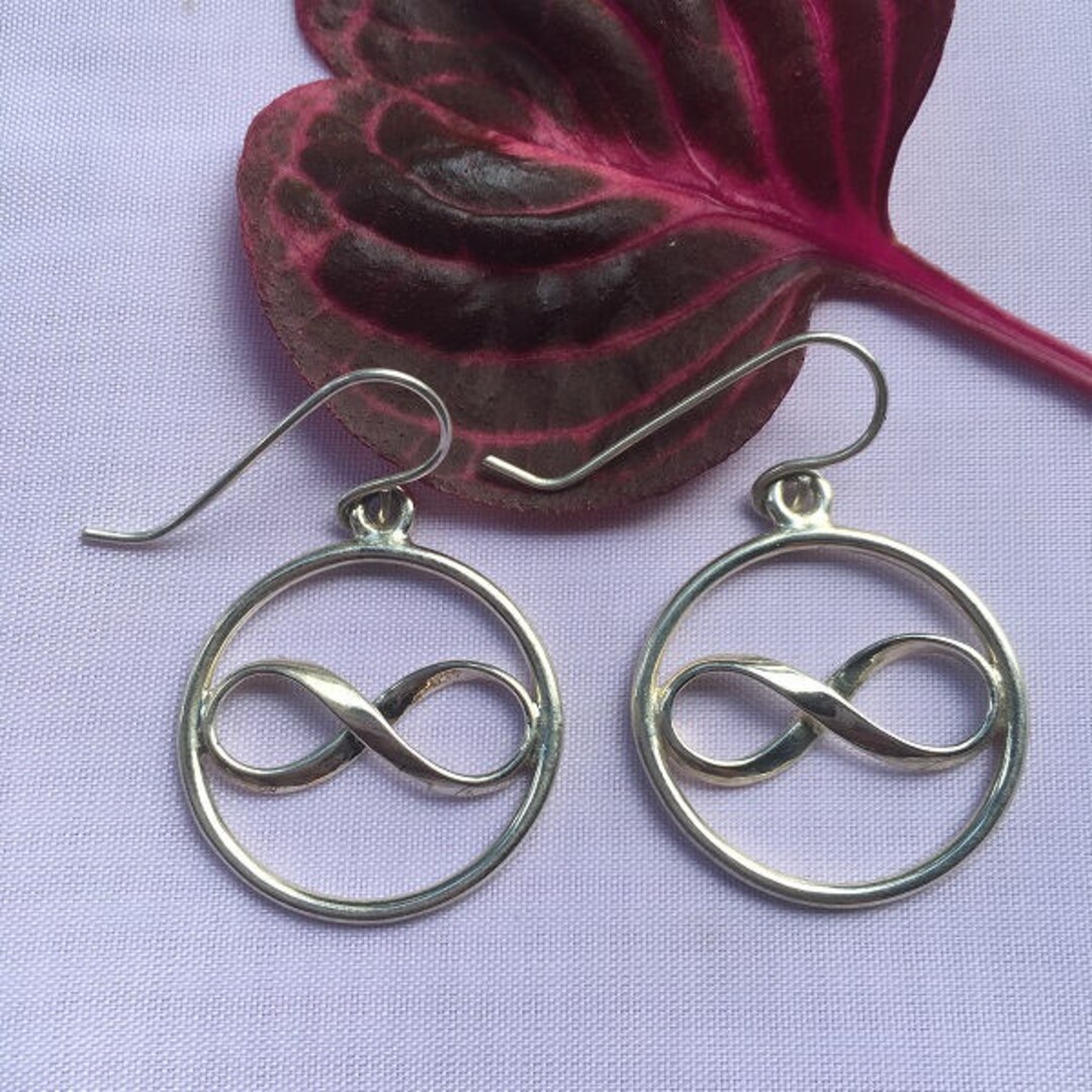 Mobius Silver LARGE INFINITY in CIRCLE Earrings, Large Circle Earrings ...