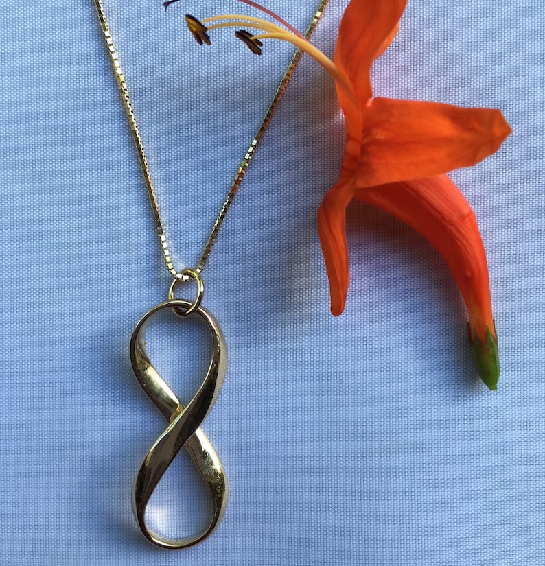 Mobius 14K GOLD LARGE INFINITY Pendant, Mens Gold Infinity, Womens Gold ...