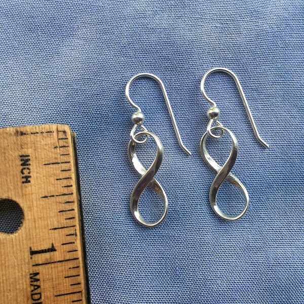 Mobius Silver SMALL INFINITY Earrings, Dangling Infinity Earrings, Earrings & Pendant, Sterling ...