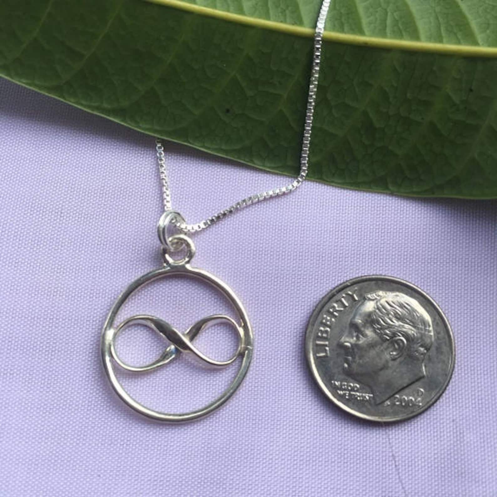 Mobius Silver SMALL INFINITY in CIRCLE Necklace, Matching Set Pendant ...