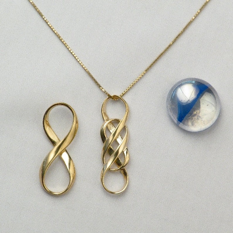 Mobius 14K GOLD LARGE INFINITY Pendant, Mens Gold Infinity, Womens Gold ...