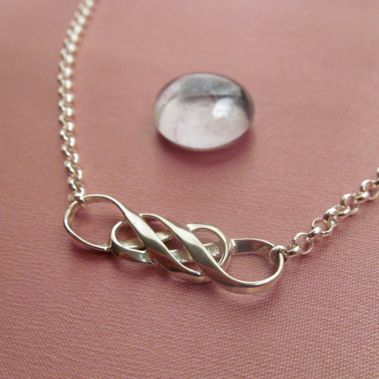 Mobius Silver DOUBLE INFINITY Necklace, Double Infinity Symbol ...