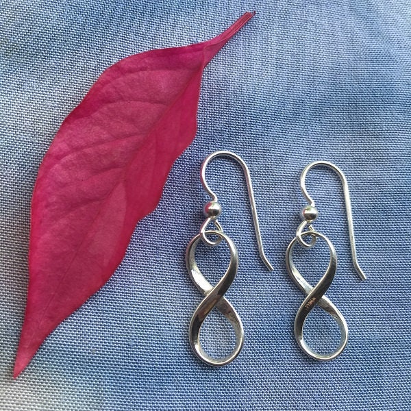 Mobius Silver SMALL INFINITY Earrings, Dangling Infinity Earrings ...