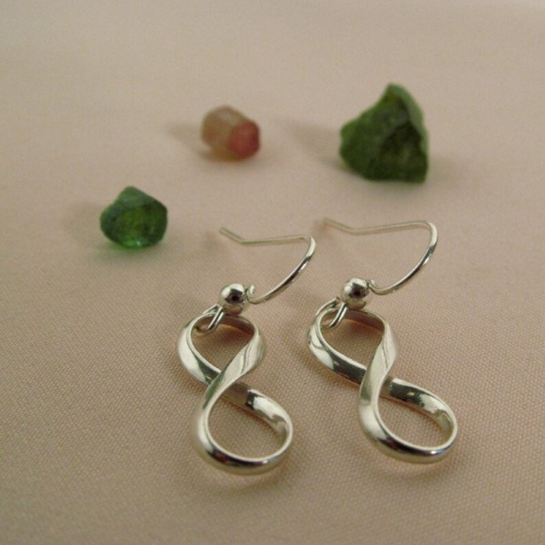 Mobius Silver SMALL INFINITY Earrings Dangling Infinity - Etsy