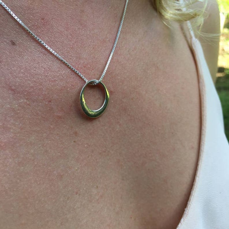 Mobius Silver CIRCLE Pendant Sterling Silver Circle Symbol | Etsy