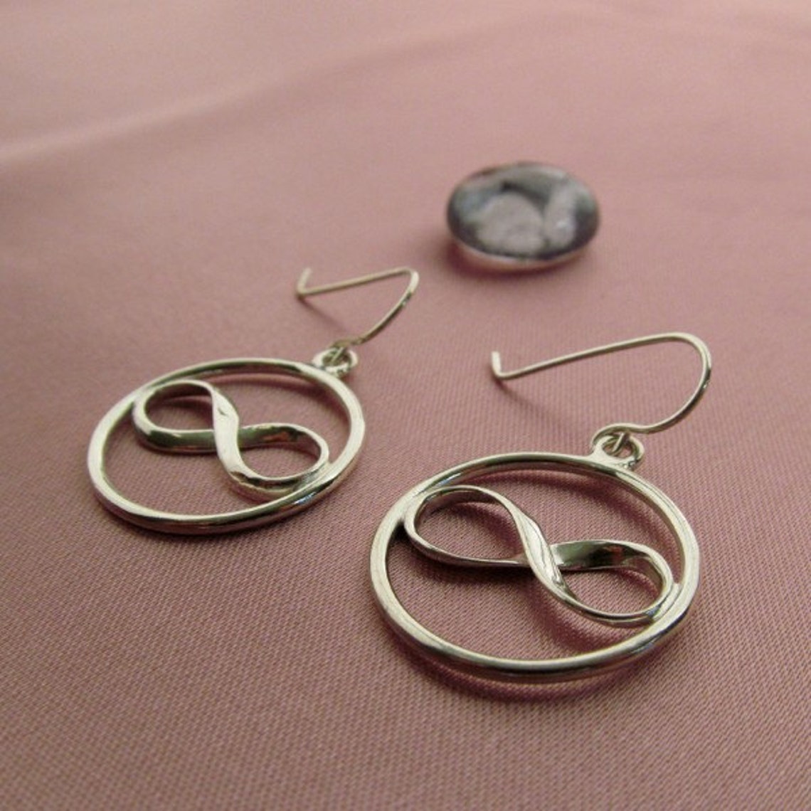 Mobius Silver LARGE INFINITY in CIRCLE Earrings, Large Circle Earrings ...