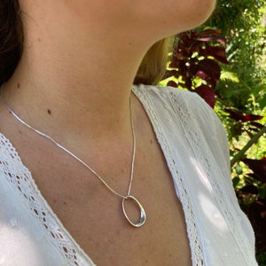 Mobius Silver LARGE OVAL Pendant, Mobius Strip, Men/women Mobius ...