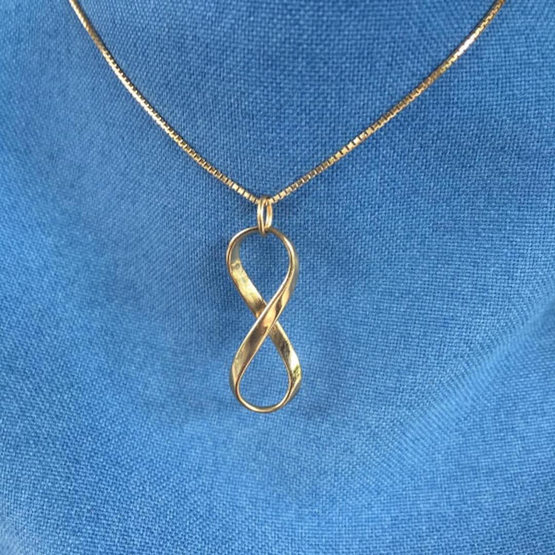 Mobius 14K Gold MEDIUM Infinity Pendant, Gold Infinity, Gold Vertical ...