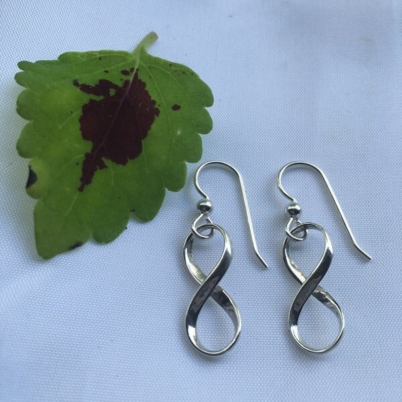 Mobius Silver SMALL INFINITY Earrings, Dangling Infinity Earrings, Earrings & Pendant, Sterling ...