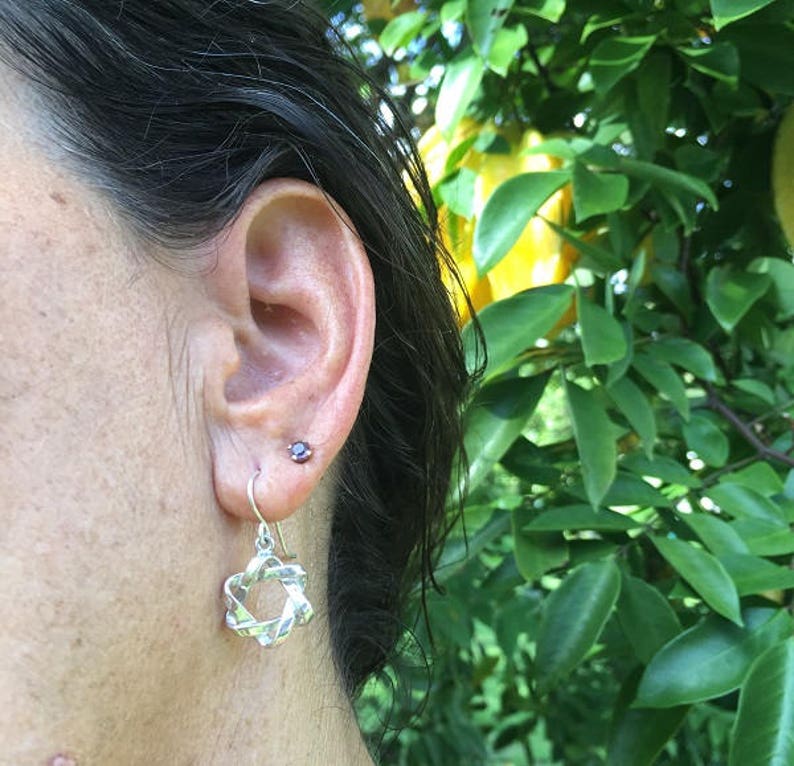 Mobius Silver STAR Earrings Dangle Star Earrings Small Star - Etsy