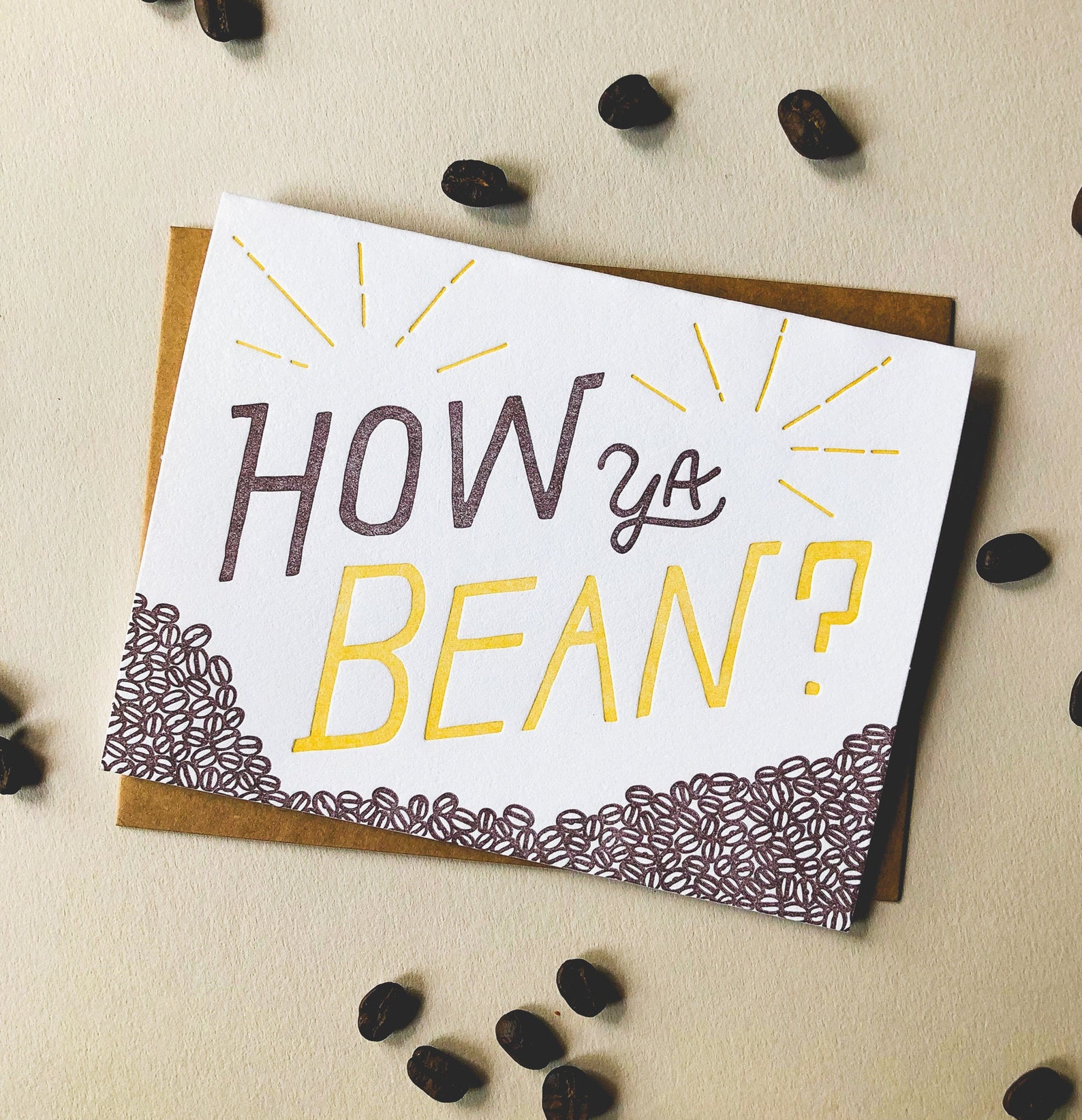 How Ya Bean? Card, Thinking of You Card, Coffee Cards, Handmade Cards ...