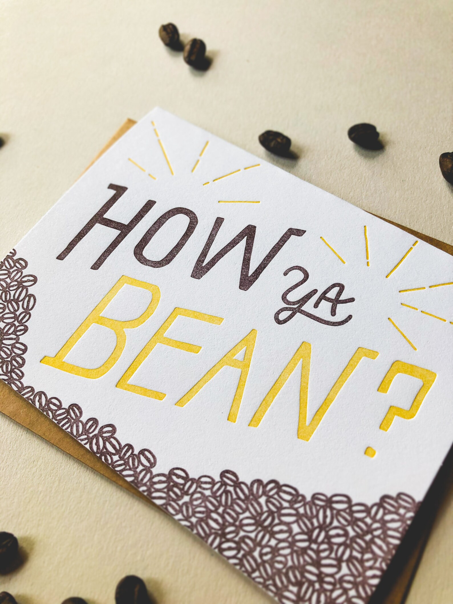 How Ya Bean? Card, Thinking of You Card, Coffee Cards, Handmade Cards ...