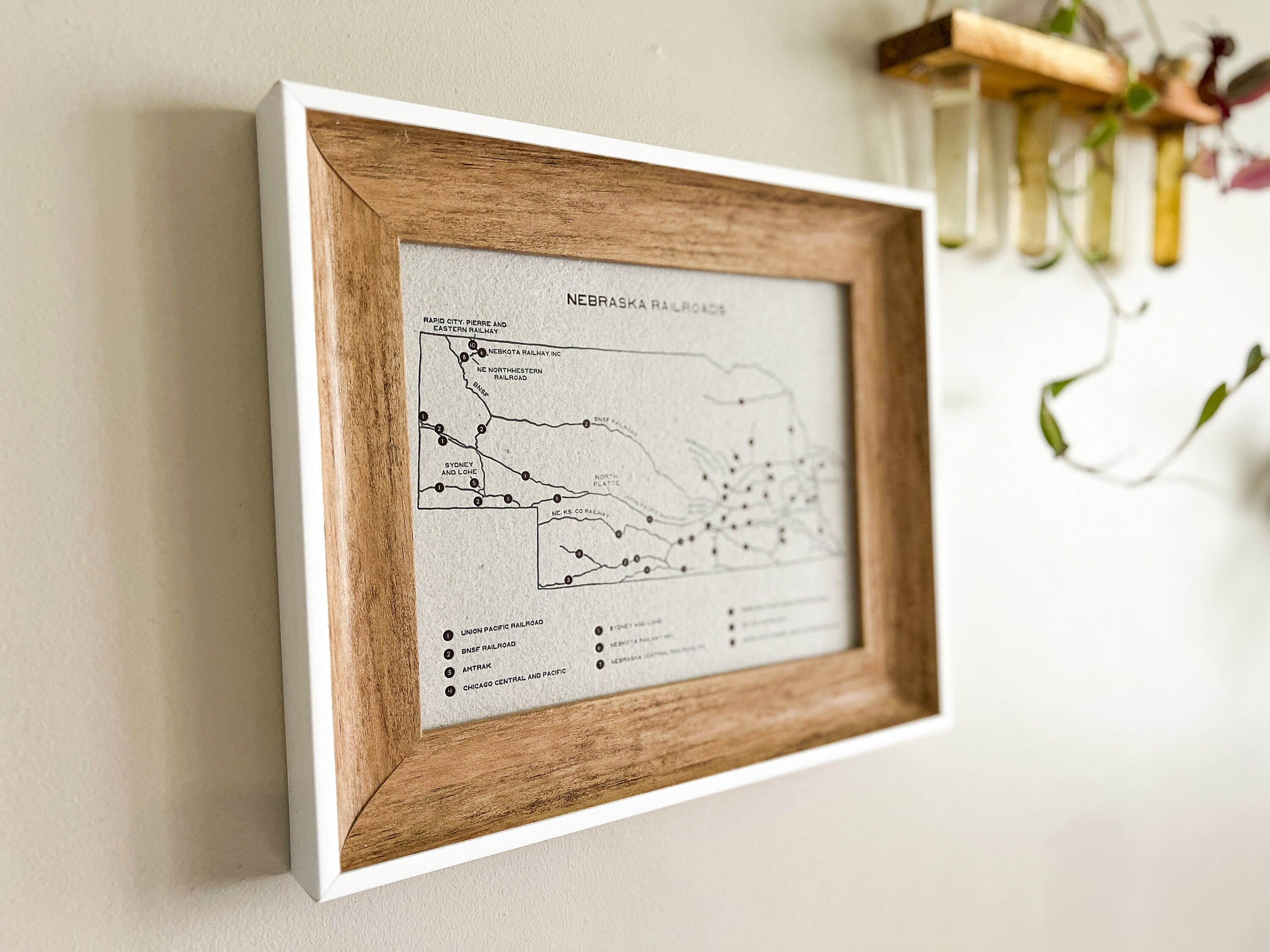 Nebraska Railroads Map, Railroad Map Print, Nebraska Map Letterpress ...