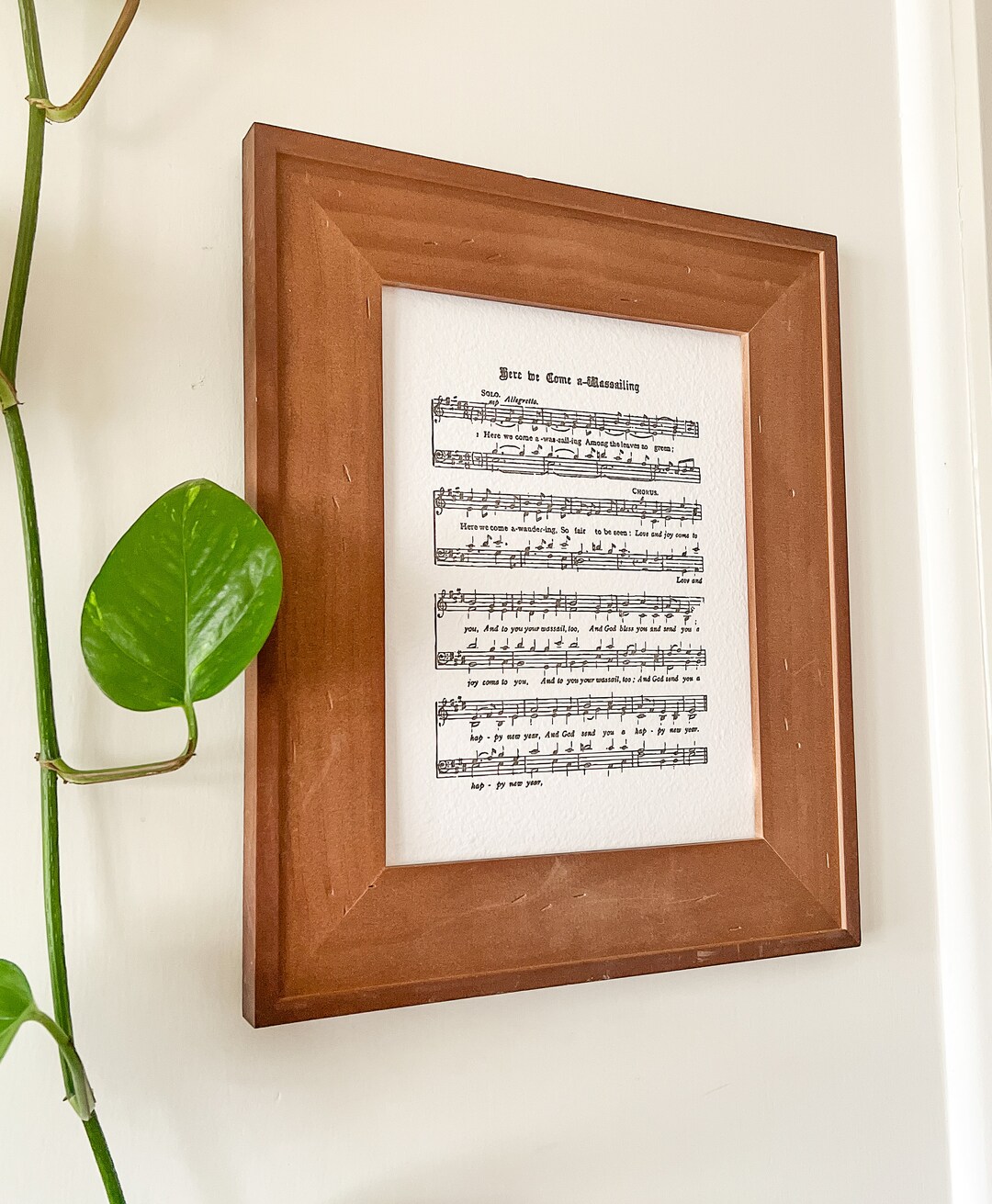 Here We Come A-wassailing Print, Music Sheet Print, Christmas Music Art ...