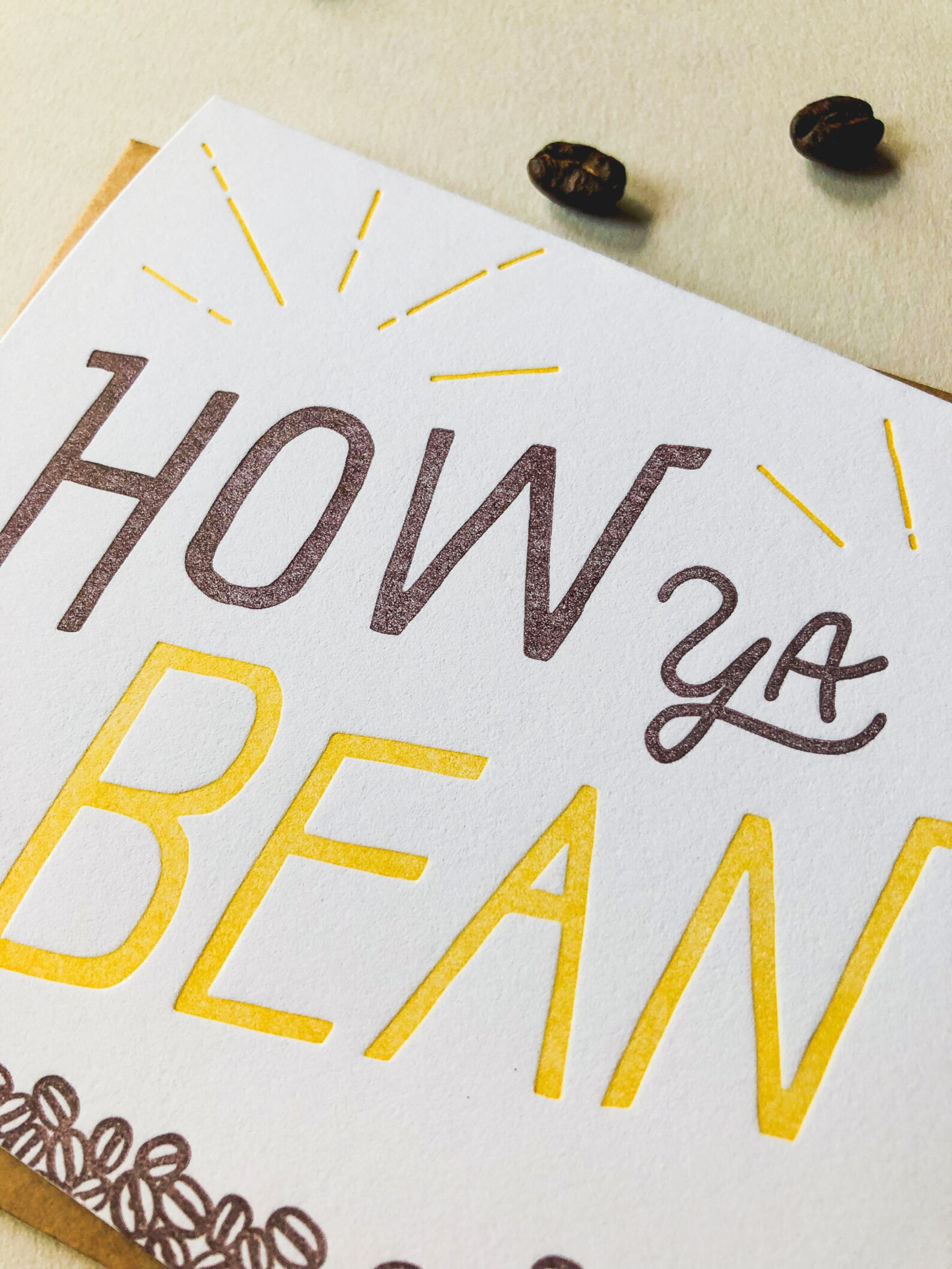 How Ya Bean? Card, Thinking of You Card, Coffee Cards, Handmade Cards ...
