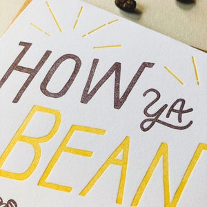 How Ya Bean? Card, Thinking of You Card, Coffee Cards, Handmade Cards ...
