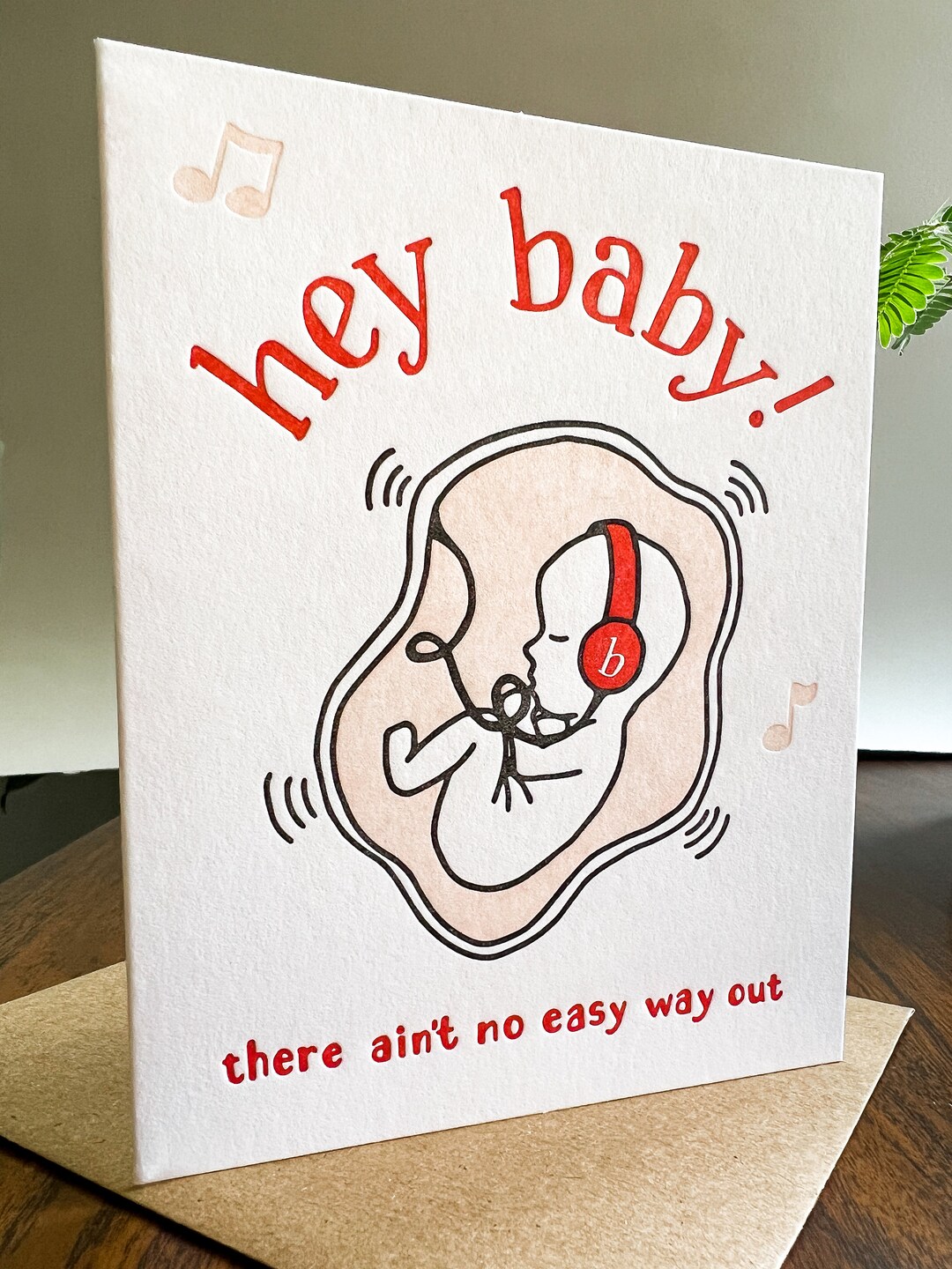 Hey Baby, Baby Card, Letterpress Greeting Card, Congratulations Card ...