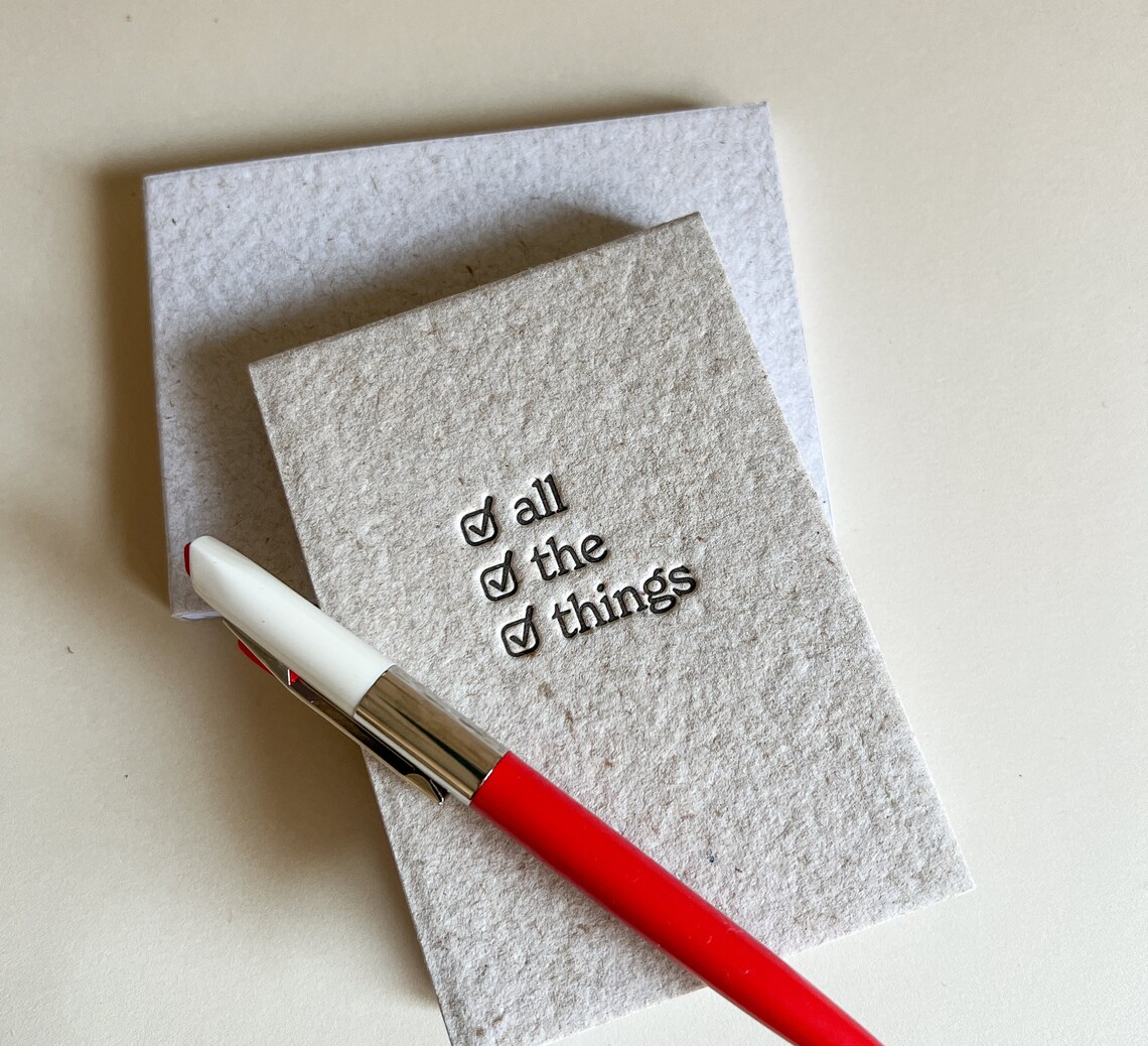 Mini Letterpress Notepad, Handmade Notepad, Small Notepad - Etsy